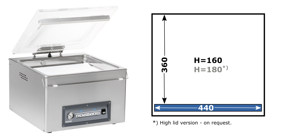 Tepro PP5.5 Vacuum Packer, 21 PUMP, 1 Phase – Parkers Food Machinery Plus